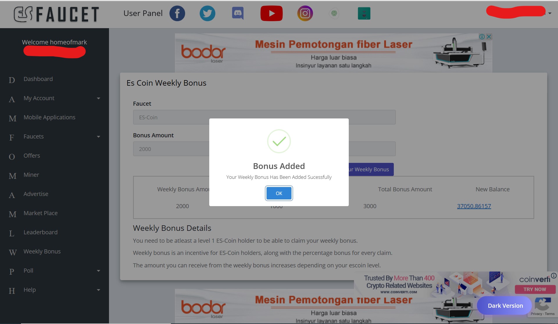 ES Faucet, ES.BTCNewz.com Review (Probably the Final Update) - Home of Mark